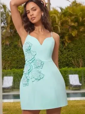 Elliatt | Dresses | Elliatt Stella Tulip Mini Dress In Aqua Blue Party ...
